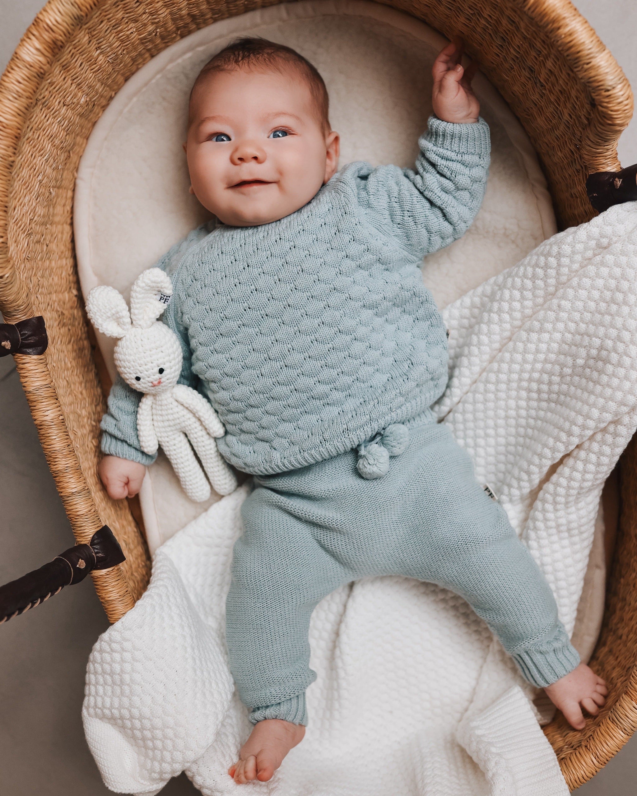 Knitted Pants - Cotton - Misty Blue – Petit Filippe